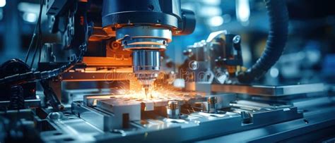 Metalworking CNC Milling Machine Stock Illustration Illustration Of Industrial Manufacture