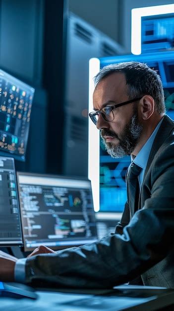 Premium Photo Cybersecurity Consultant Analyzing Threats