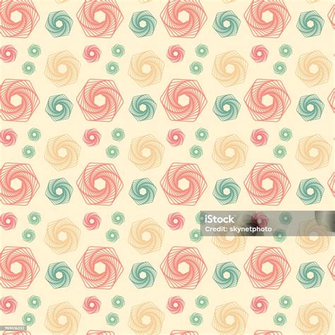 Abstract Shape With Geometric Line Art Seamless Pattern Stock