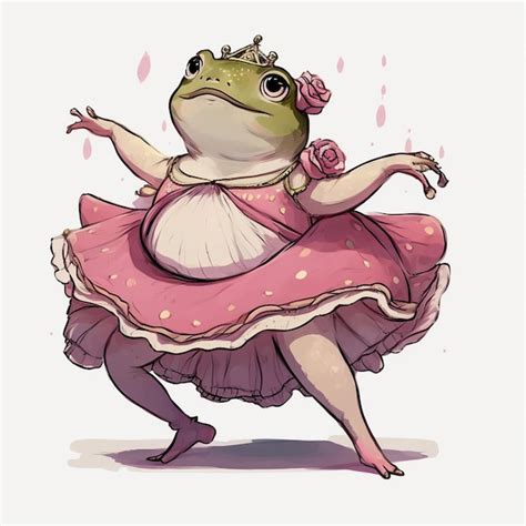Premium Photo A Frog In A Dress That Has A Crown On It