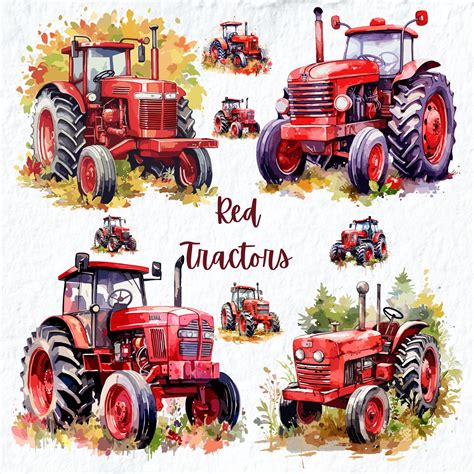 Red Tractor Clipart Farming Vehicles Clipart