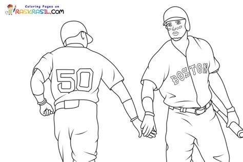 Baseball Team Coloring Pages Red Soxs