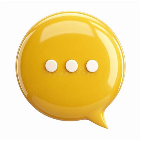 Yellow Speech Bubble With Three Dots For Communication And Messaging Applications Stock Image