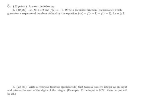 Solved Do Not Use C Compilerwrite A Recursive Function
