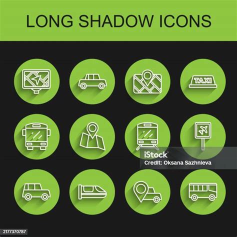 라인 자동차 고속 열차 지도가 있는 Gps 장치 위치 택시 버스 접힌 위치 공항 및 기차 아이콘을 설정합니다 벡터 교육 강좌에