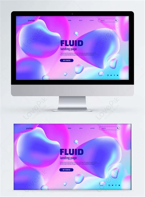 현대적인 유체 요소 방문 페이지 Ui 디자인 이미지 사진 465500986 무료 다운로드