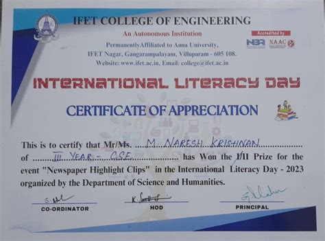 Naresh Krishnan M On Linkedin Internationalliteracyday Ifetcollege