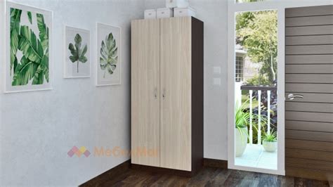 Гардероб Дилън двукрилни сонома арвен с бял гланц ️ ТОП Цена — МебелМаг