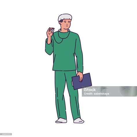 제복 스케치 벡터 일러스트레이션에서 의사 또는 간호사 남성 캐릭터 격리 간호사에 대한 스톡 벡터 아트 및 기타 이미지 간호사