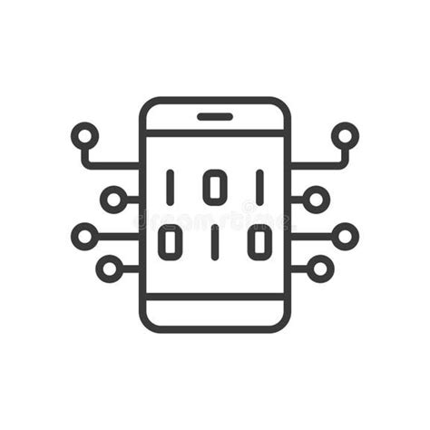 Iot Code Icon In Line Design Iot Code Internet Things Digital Connectivity Network On