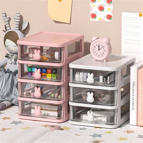 3단토끼 화장품 수납함 미니서랍 책상 서랍 수납 일체형 에이블리