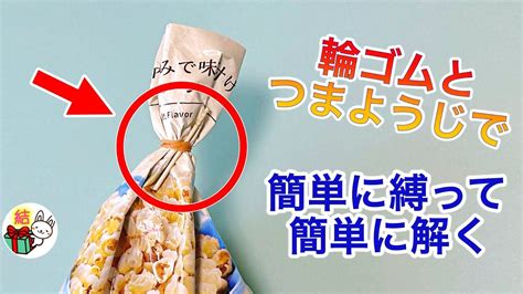 袋の口の簡単な閉じ方 輪ゴムと爪楊枝で解くのも簡単！な裏技 ／ 結び方ナビ 〜 How To Tie 〜 Youtube