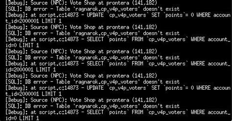 Vote 4 Points Shop NPC Error Scripting Support RAthena