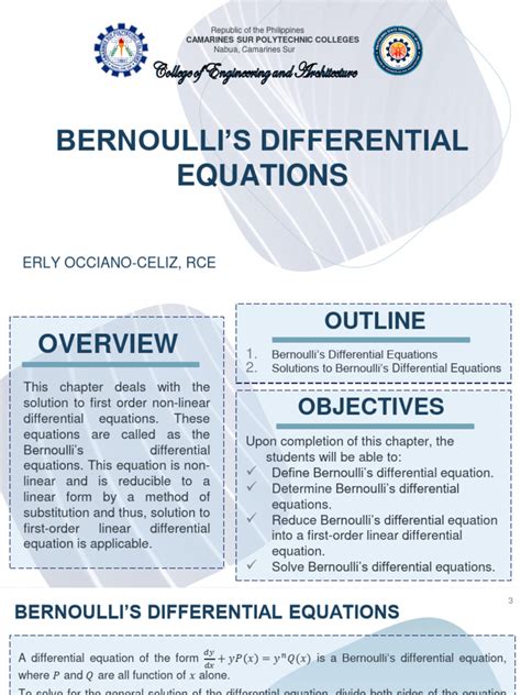 Bernoullis Differential Equations Pdf