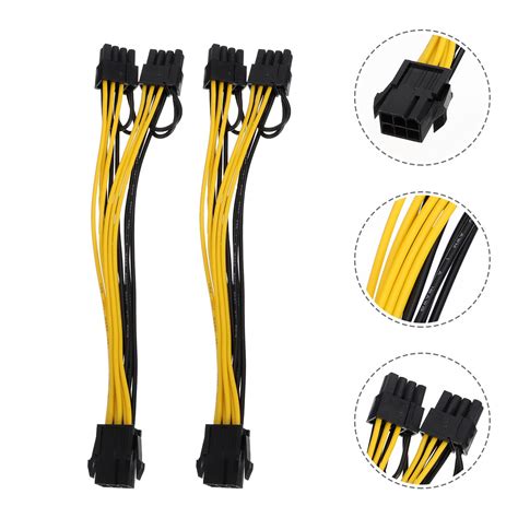 Labserron Pcie Cable For Gpu Graphic Power Cable Pvc Insulation 10 Pcs