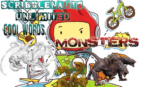 Scribblenauts Unlimited Cool Words Monsters Youtube