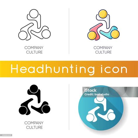 회사 문화 아이콘 리니어 블랙 및 Rgb 색상 스타일 내부 기업 이데올로기 전문 비즈니스 윤리 공식 사무실 정책 직원 단합 격리된 벡터 그림 개념에 대한 스톡 벡터 아트 및