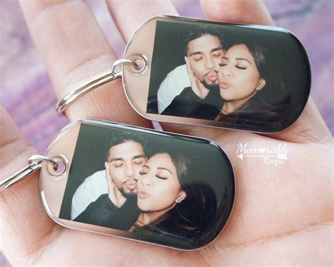 Personalized Custom Photo Keychain Set Picture Matching Keychains For Her Friend Couple