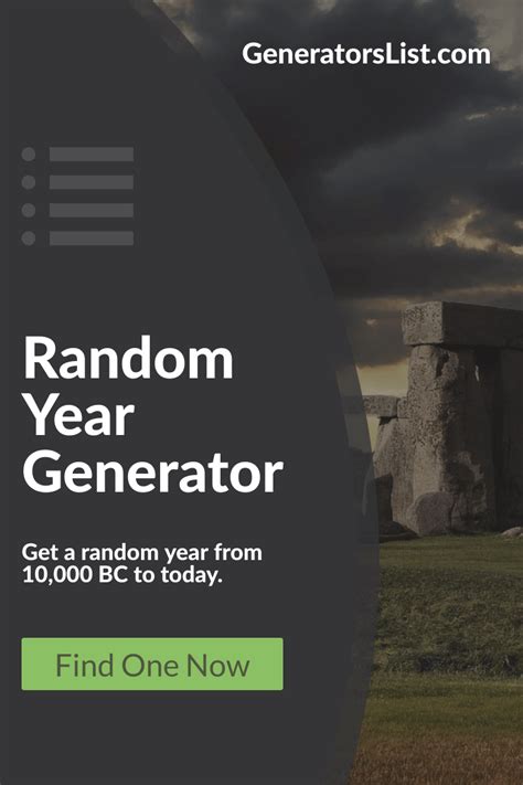 Random Year Generator Generators List