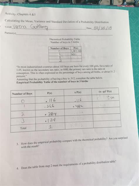 Solved Activity Chapters 4 And5 Calculating The Mean