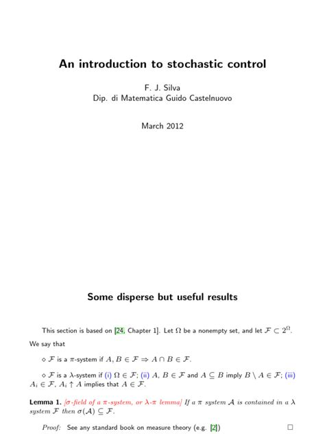 An Introduction To Stochastic Control Pdf Normal Distribution Statistical Theory