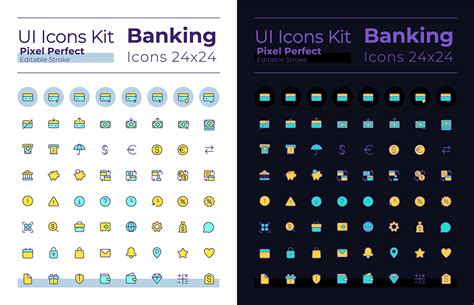 Banking Pixel Perfect RGB Color Ui Icons Set By Bsd Studio TheHungryJPEG