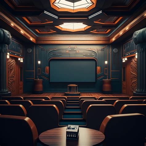 Free Photo Assembly Hall Interior Vintage Room Generative Ai