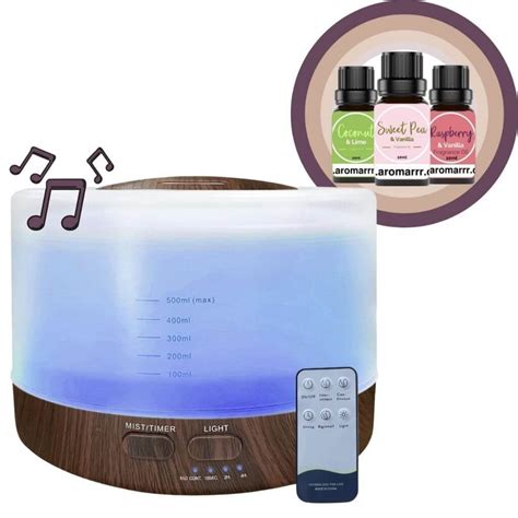 500ml Bluetooth Oil Diffuser And 3 Fragrance Oils Aromarrr Nz