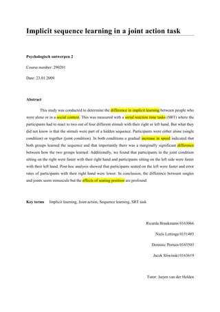 Joint Sequence Learning PDF