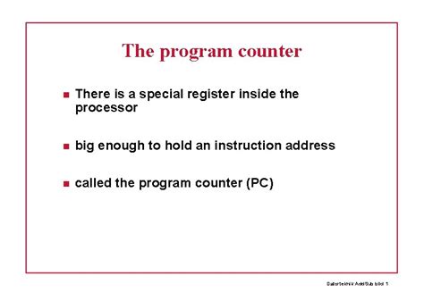 The Program Counter There Is A Special Register