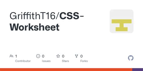 GitHub GriffithT CSS Worksheet