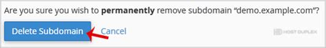 How To Remove A Subdomain In CPanel Host Duplex Knowledgebase