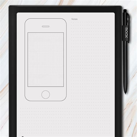 Onyx Boox Mobile Iphone Wireframe Template Einktemplates