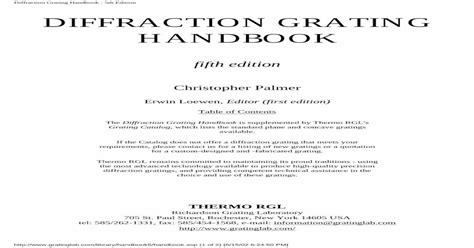 pdf diffraction grating handbook 5th edition grating handbook pdf