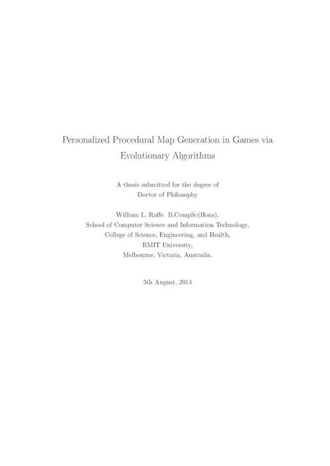 PDF Personalized Procedural Map Generation In Games Via Evolutionary Algorithms DOKUMEN TIPS