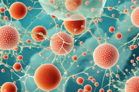 Abstract Organic Cell Structure With Textured Spheres And Network Stock Image Image Of Nature