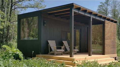 Модульный домик с верандой для дачи и глэмпинга Летние домики Домики Дом