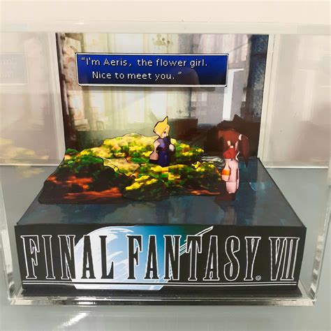 Final Fantasy Vii Cube Diorama 3d Videogame T For Gamer Shadow