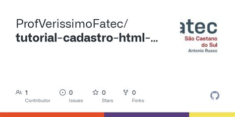 Github Profverissimofatectutorial Cadastro Html Css