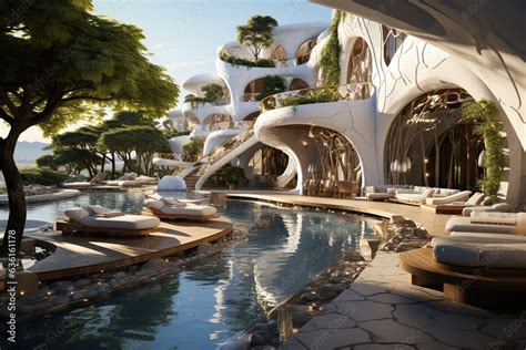 Sketch A Contemporary Art Inspired Resort And Spa Showcasing Avant Garde Architecture Art