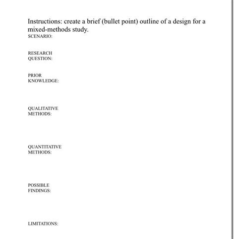 Instructions Create A Brief Bullet Point Outline