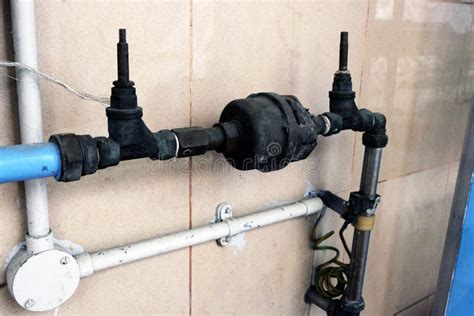 Hdpe Pipeline Drainage Installation With Steel Support Pipe Embedded On Wall Storm Hdpe Water