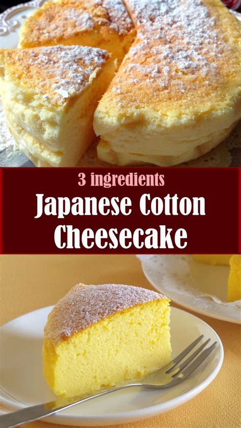 3 Ingredients Japanese Cotton Cheesecake Recipe Japanese Cheesecake Recipes Japanese Cotton
