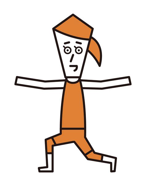 요가에서 전사로 포즈를 취하는 여성의 일러스트 무료 일러스트 소재집 Kukukeke