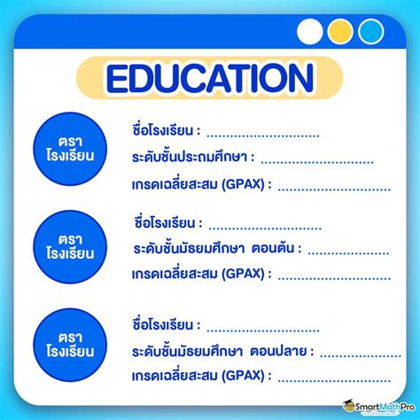 [บ้านมินิมอล] ประวัติการศึกษา Education ประวัติการศึกษาใน Portfolio ชื่อโรงเรียนที่จบมา ในแต่