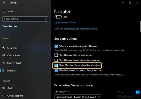 Configure Narrator Settings In Windows