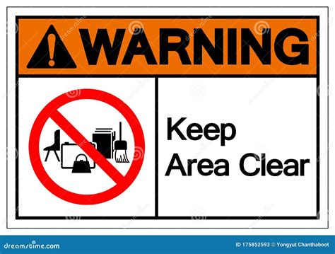 Warning Keep Area Clear Symbol Sign Vector Illustration Isolate On