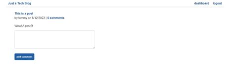 Github Tmcg Tech Blog Challenge This Tech Blog Allows Users To Sign Up And Sign In Once