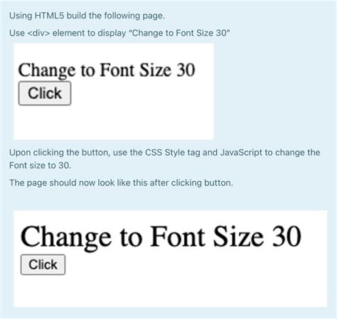 solved using html5 build the following page use