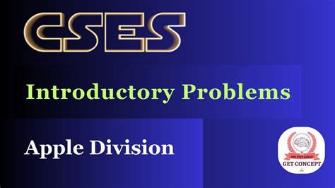 Cses Introductory Problems Apple Division Get Concept Youtube